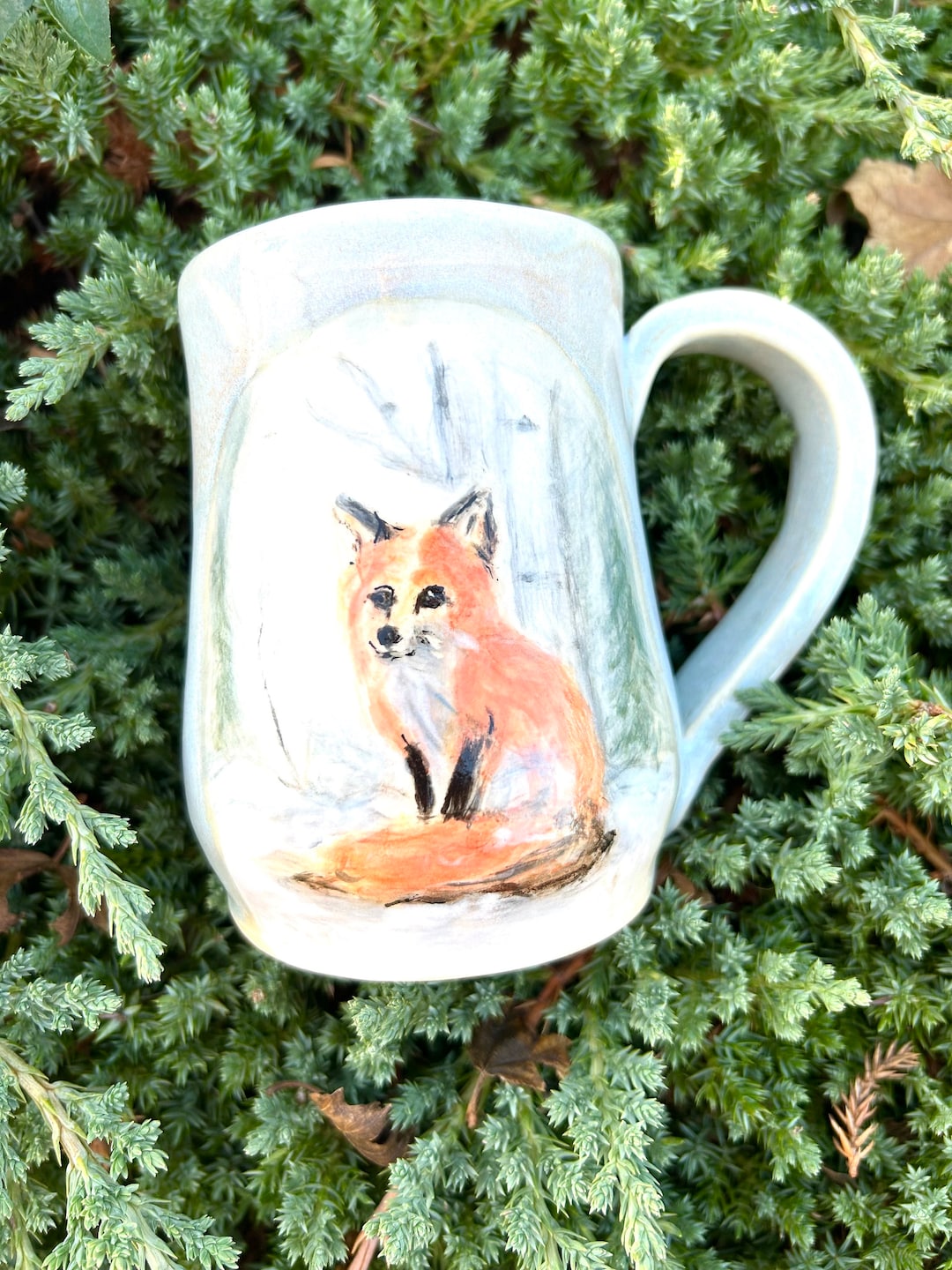 Ready to Ship Red Fox Handmade Ceramic Mug, Fox Mug, Fox Coffee Mug ...
