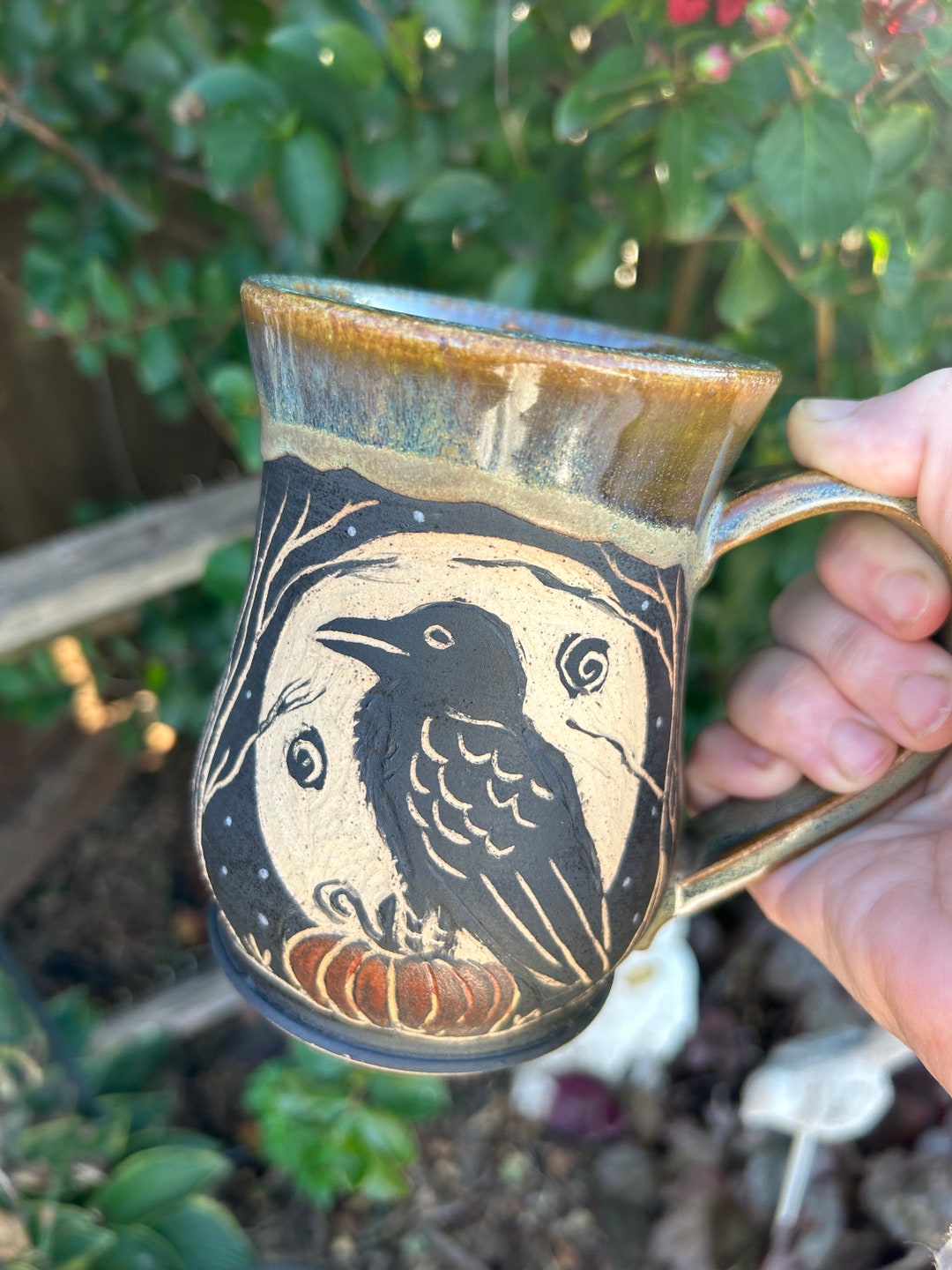 Made to Order Raven Mug, Raven Coffee Mug, Raven Moon Mug, Raven Cup ...