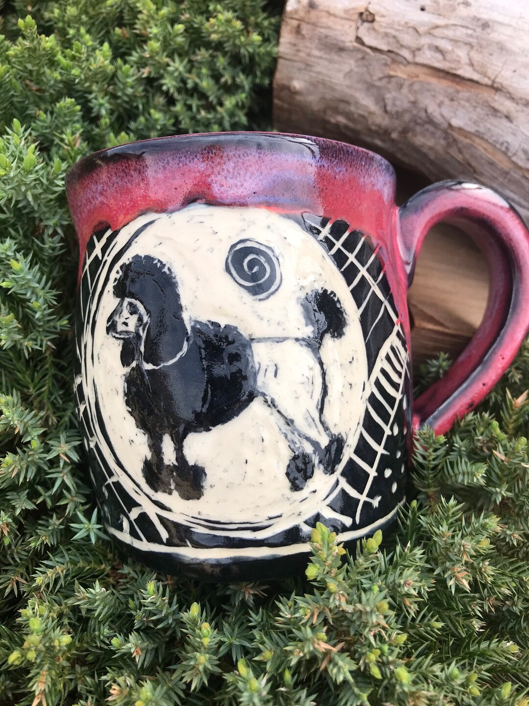 MADE TO ORDER Poodle Mug, Hand Made Dog Mug, Dog Pottery, Poodle Mug ...