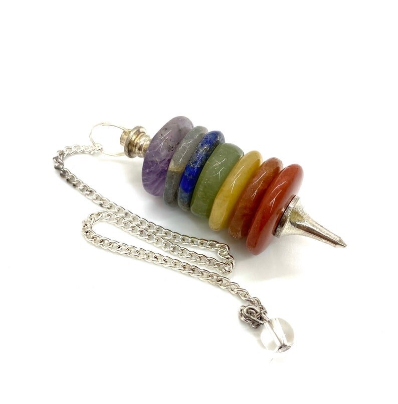 7 Chakra Bonded Disk Pendulum / Healing Dowsing Energy - Etsy