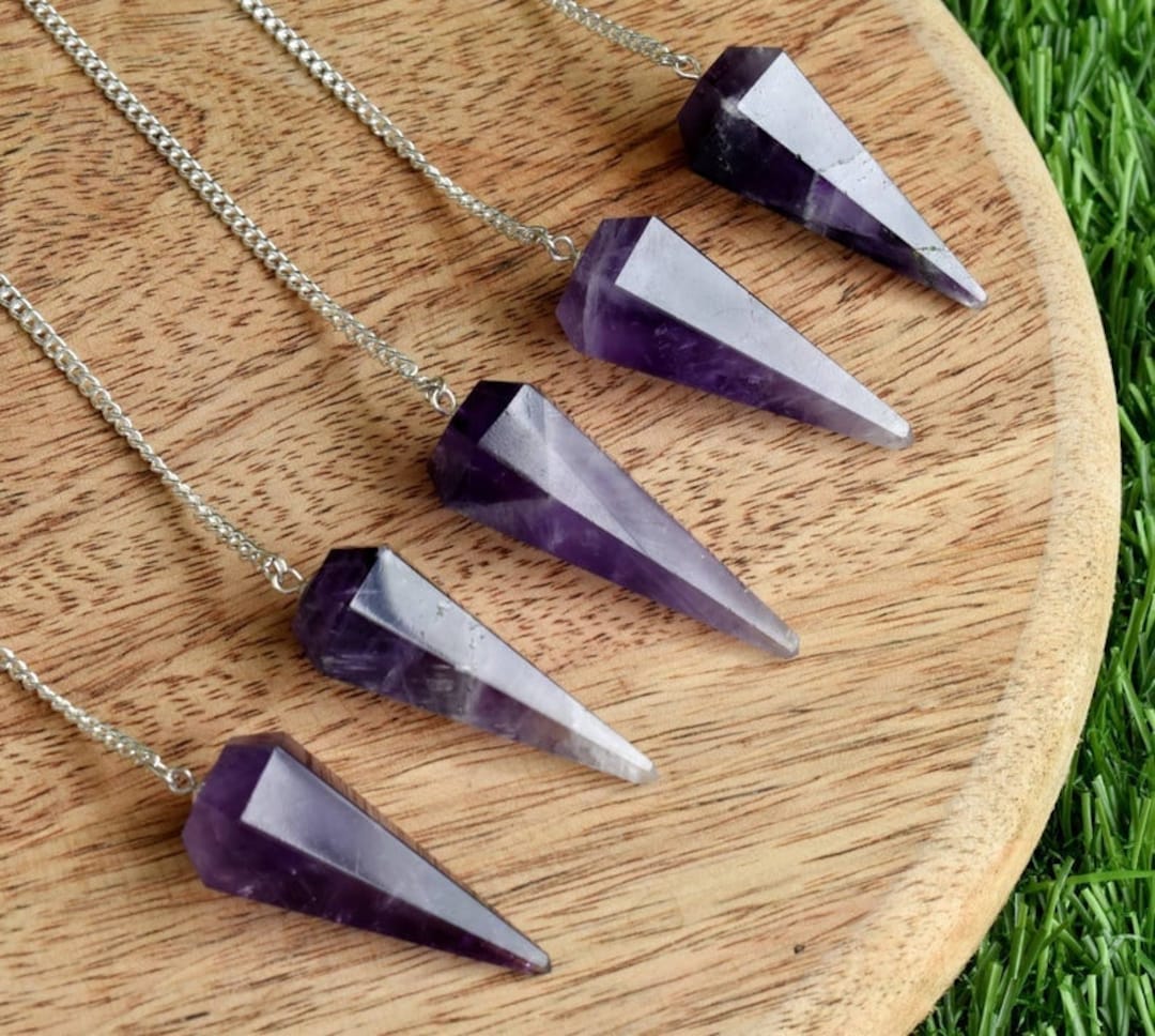 Bulk Amethyst Crystal / Dowsing Pendulums / Jewelry Making Stone / Amethyst Necklace / Healing ...