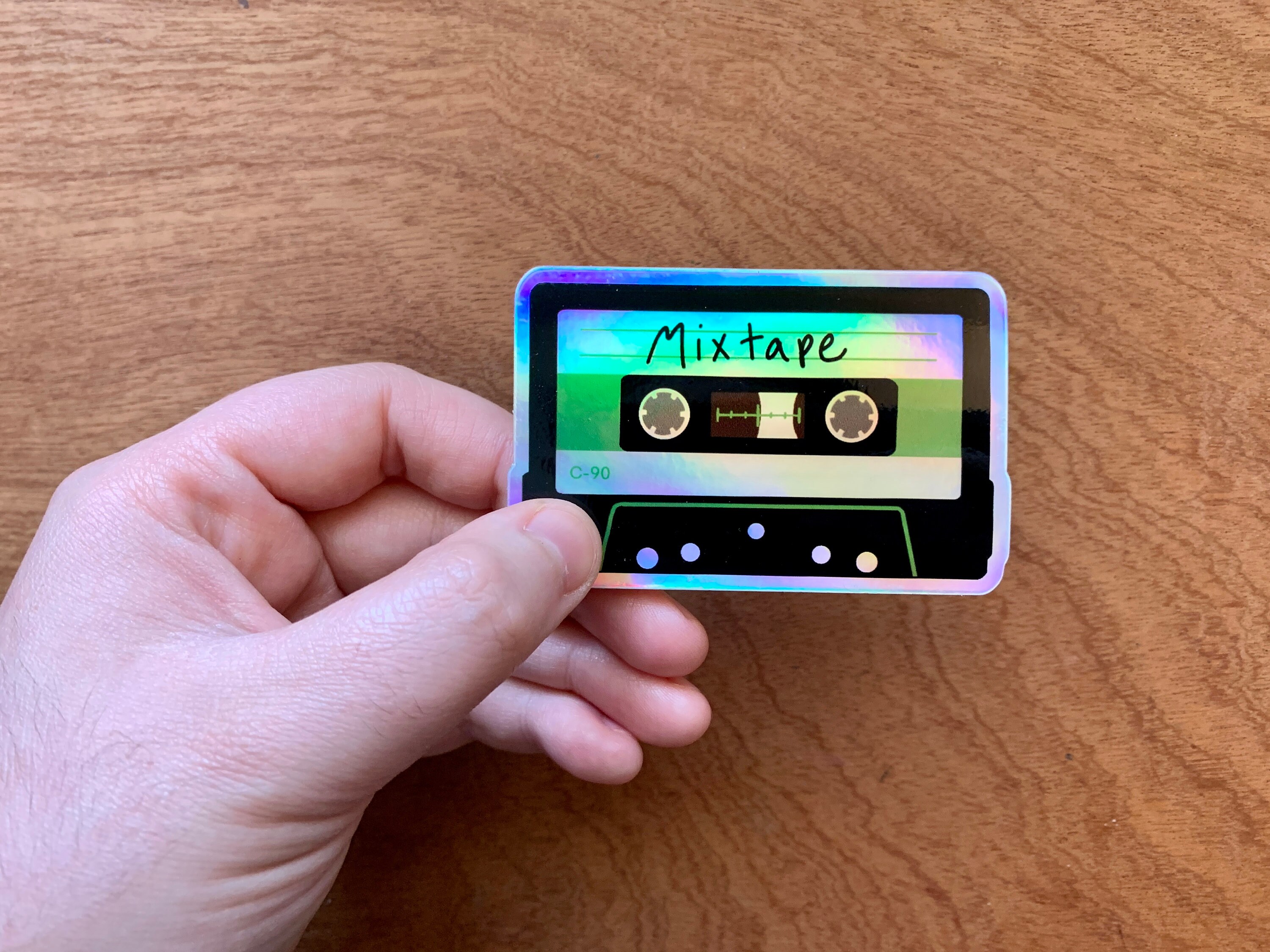 Holographic Cassette Tape Sticker, 1980's Mixtape, Vinyl - Etsy