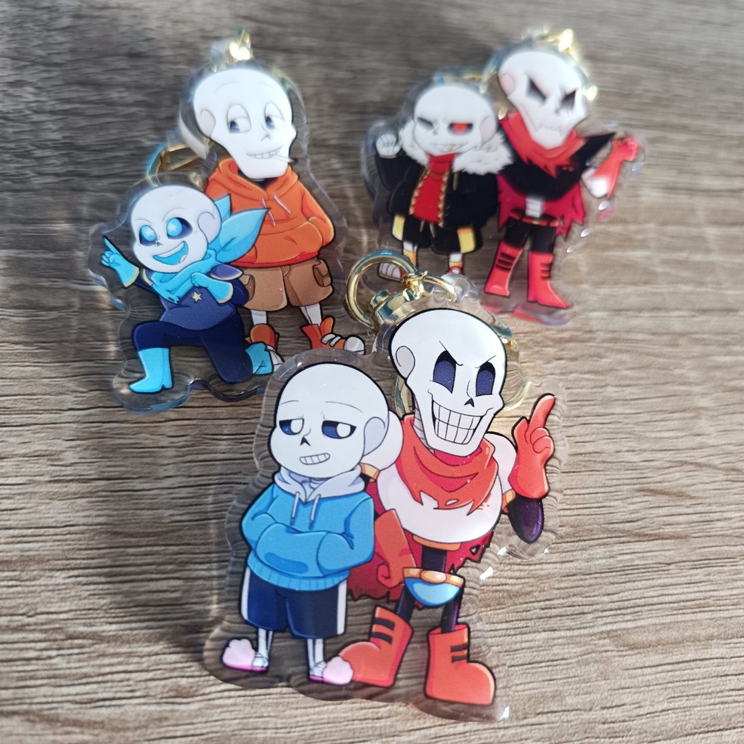Undertale AU Acrylic Epoxy Charm, Sans, Papyrus, Underfell, Underswap ...