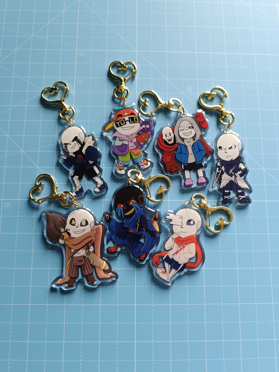 Undertale AU Acrylic Epoxy Charm, Error, Ink, Cross, Geno, Fresh, Outer ...