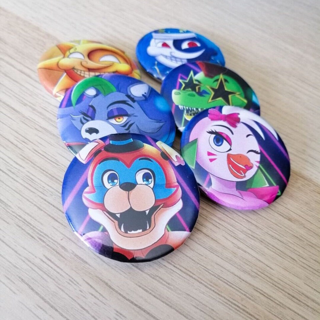 Fnaf Security Breach's Buttons Freddy Chica Roxanne - Etsy Canada