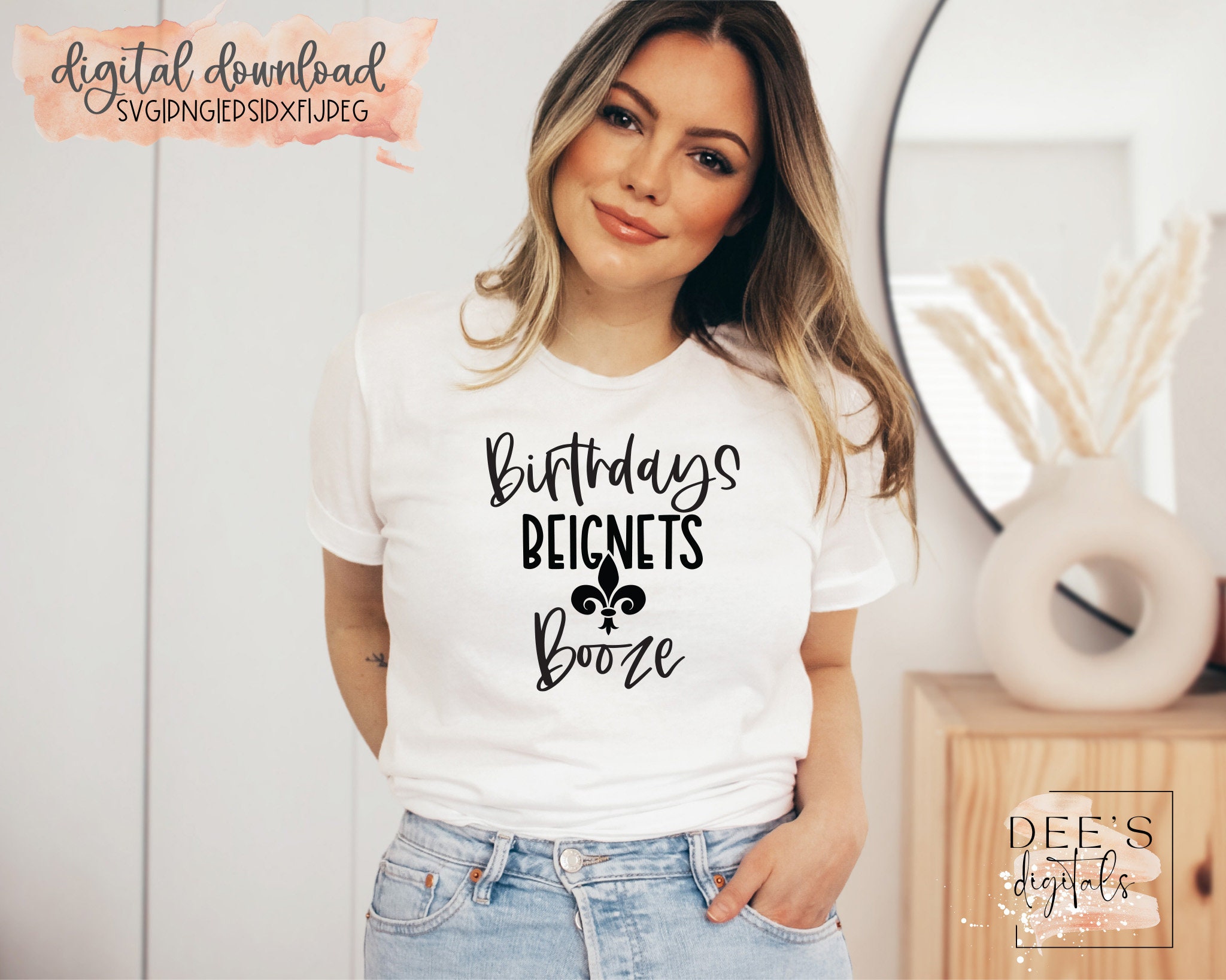 Birthdays Beignets Booze Cut File / NOLA Birthday / New Orleans / Svg ...