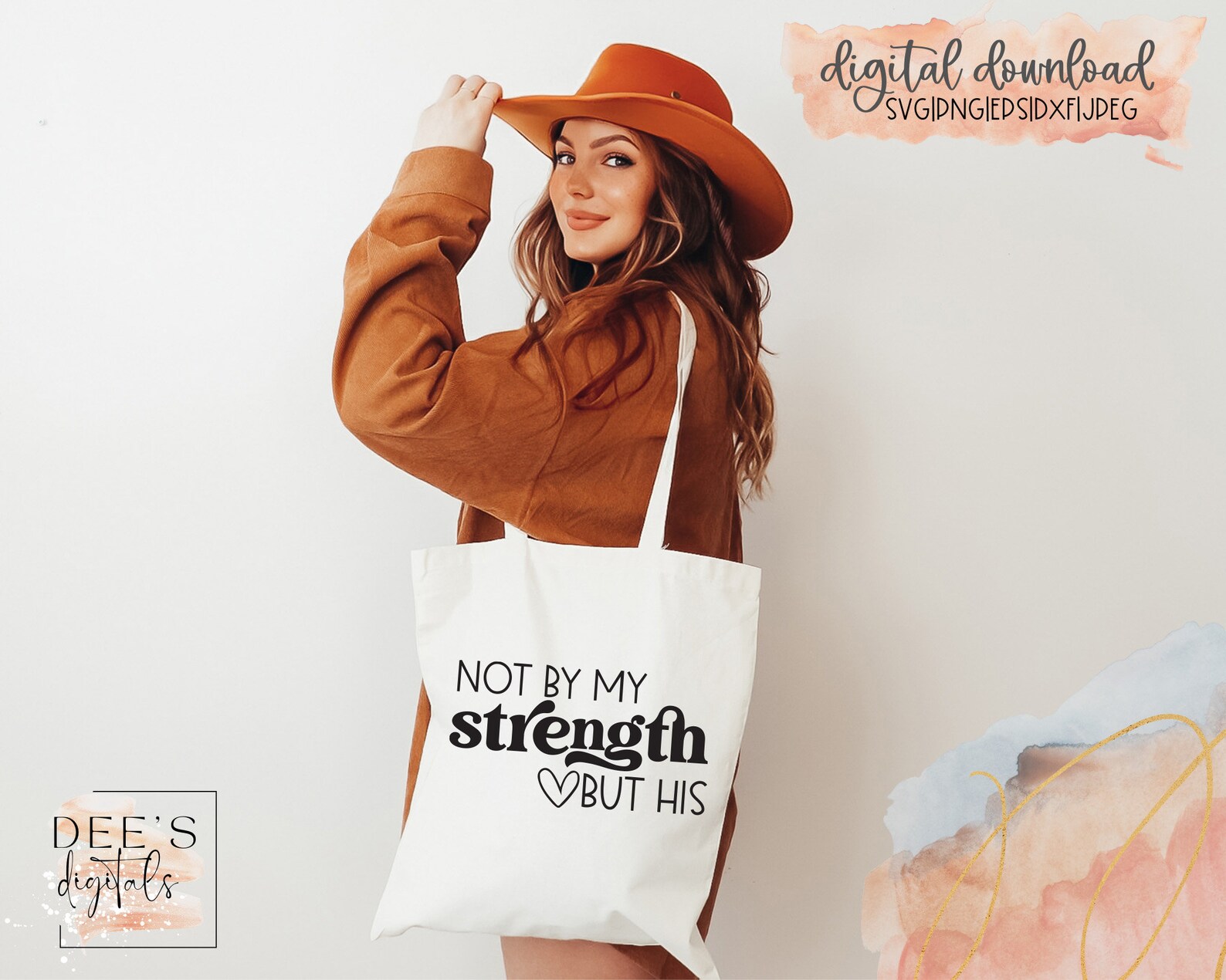 Not by My Strength but His SVG / Png / Eps / Jpeg / Dxf / - Etsy