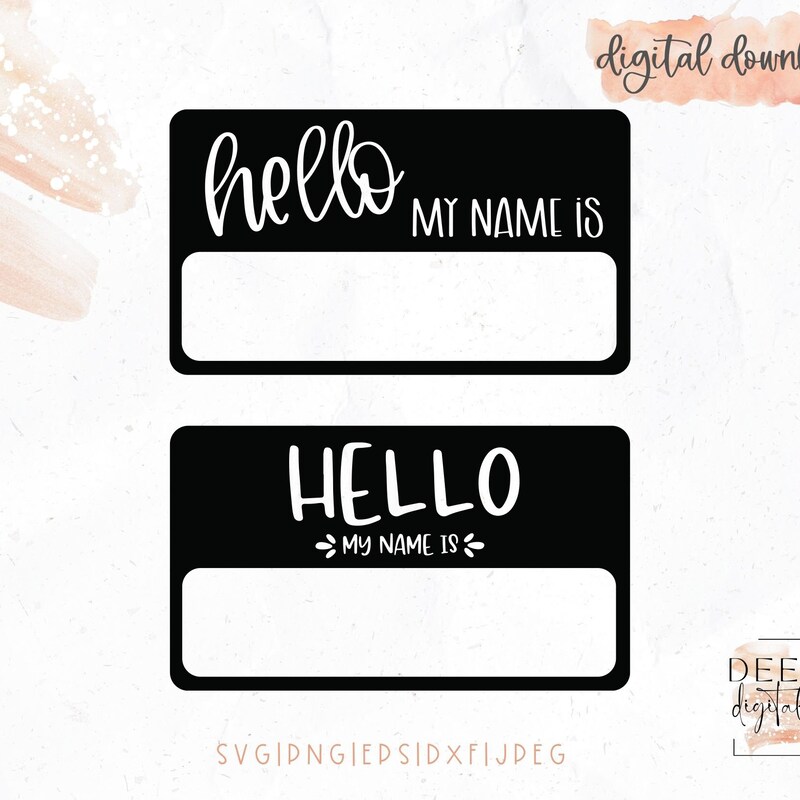 Hello My Name is Nametag - Etsy
