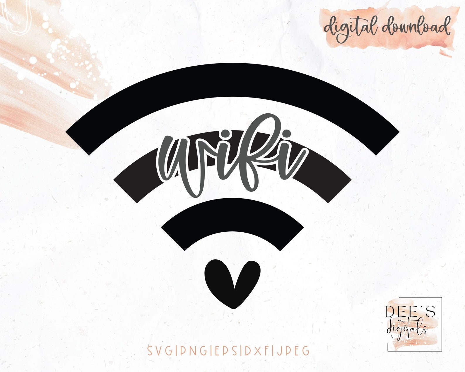 WIFI Clip Art / Wi-fi Password Symbol / Svg / Png / Eps / Jpeg / Cricut ...