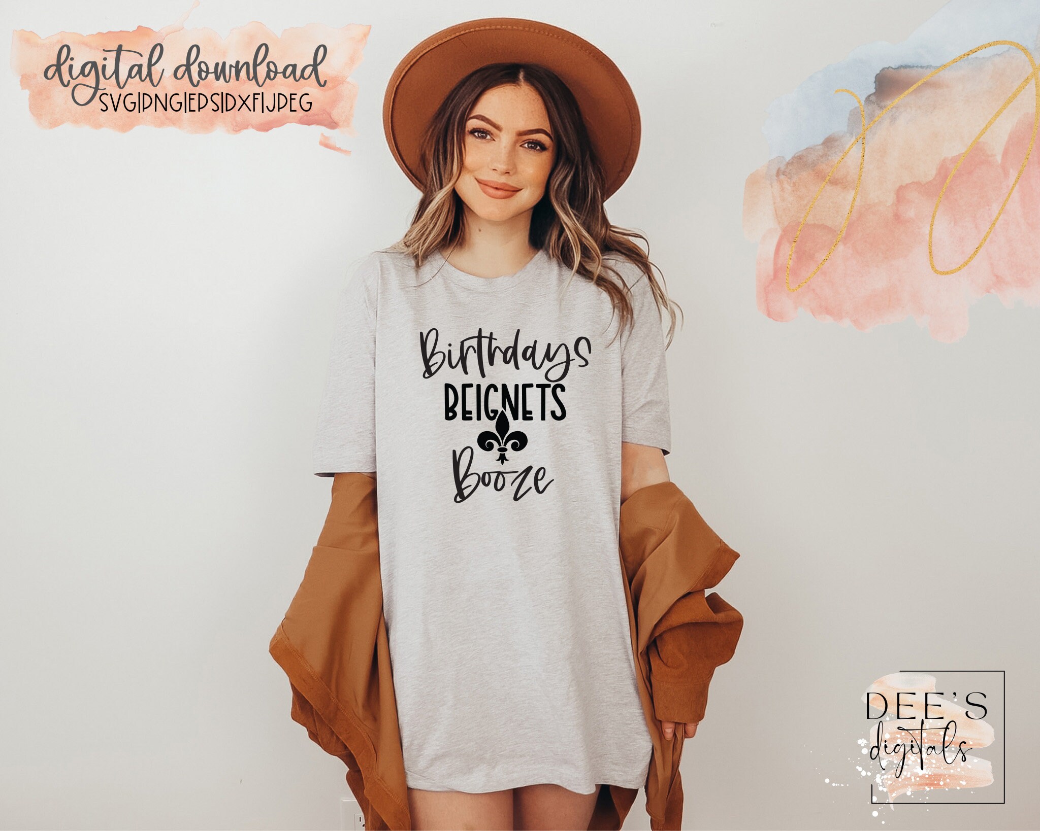 Birthdays Beignets Booze Cut File / NOLA Birthday / New Orleans / Svg ...