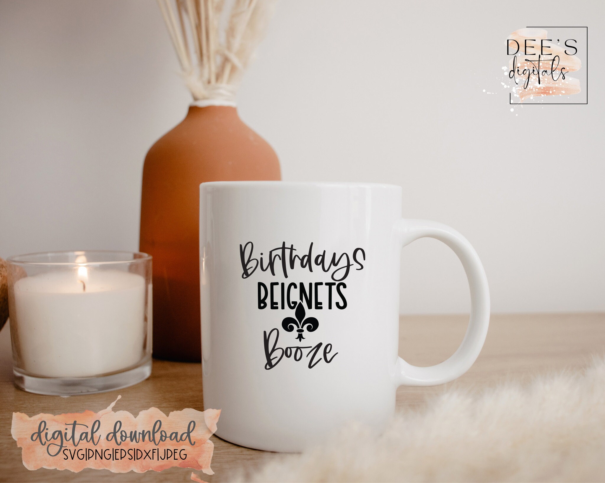 Birthdays Beignets Booze Cut File / NOLA Birthday / New Orleans / Svg ...