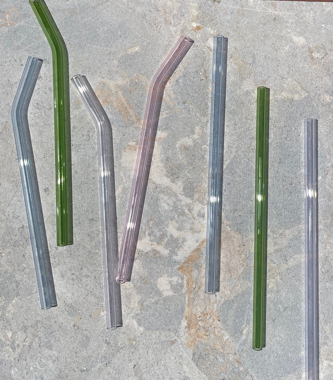Glass Straws Retro Glass Straws Beer Can Glass Straws Boho Groovy Glass ...