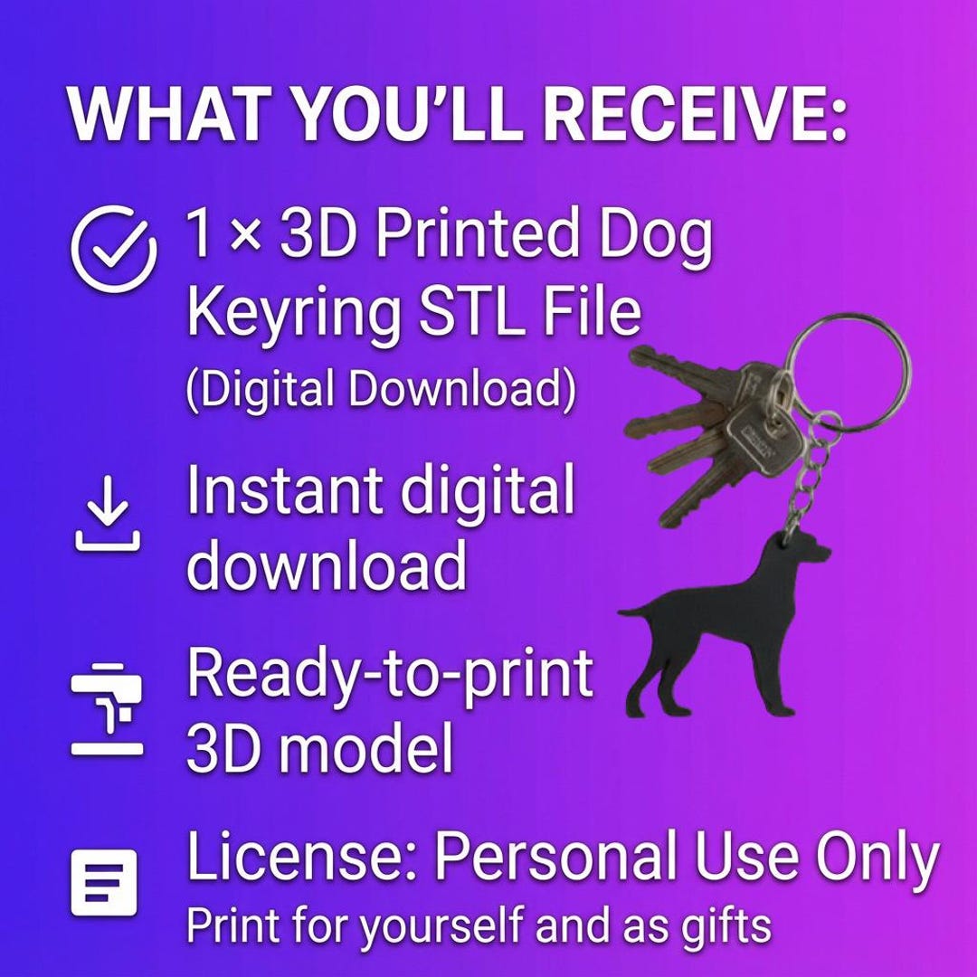 Pointer Keyring STL FILE | Custom Dog Gift for Pet Lovers - Etsy