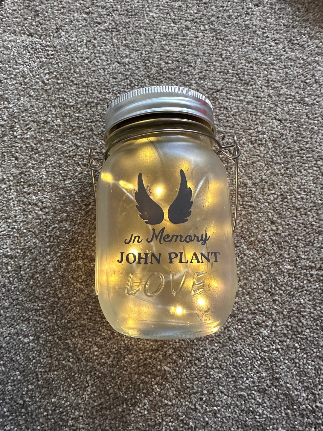 Personalise Solar Mason Jar Lights Personalised With Any Initial and ...