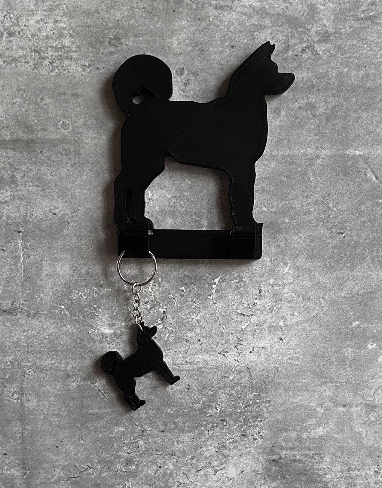 Personalised Dog Lead Hook in A Shape of A Akita Dog 3D Printed With ...
