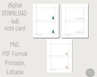 Printable 4x6 Note Card PDF Index Card Paper Note Cards Digital Note ...
