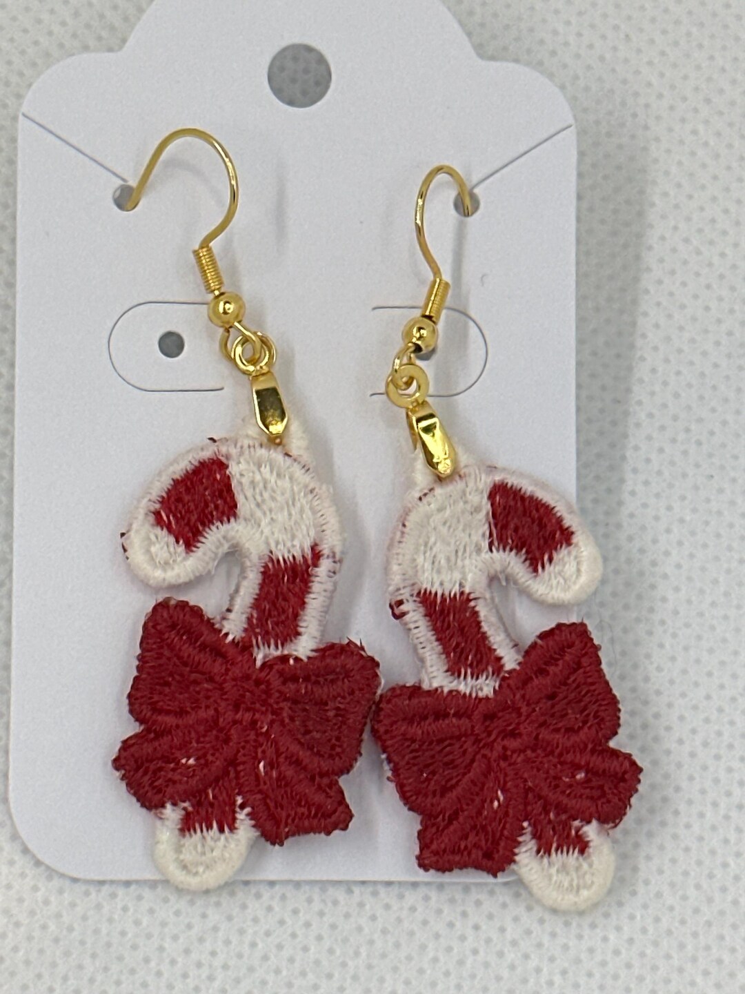 Christmas Candy Cane Earrings, Holiday Dangle Earrings, Christmas ...
