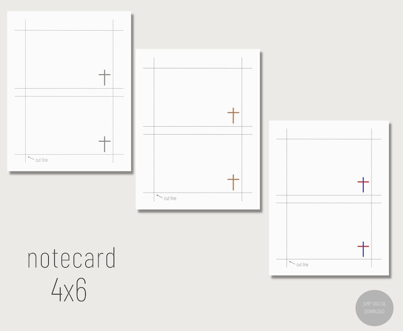 Printable 4x6 Note Card PDF Index Card Paper Note Cards Digital Note ...