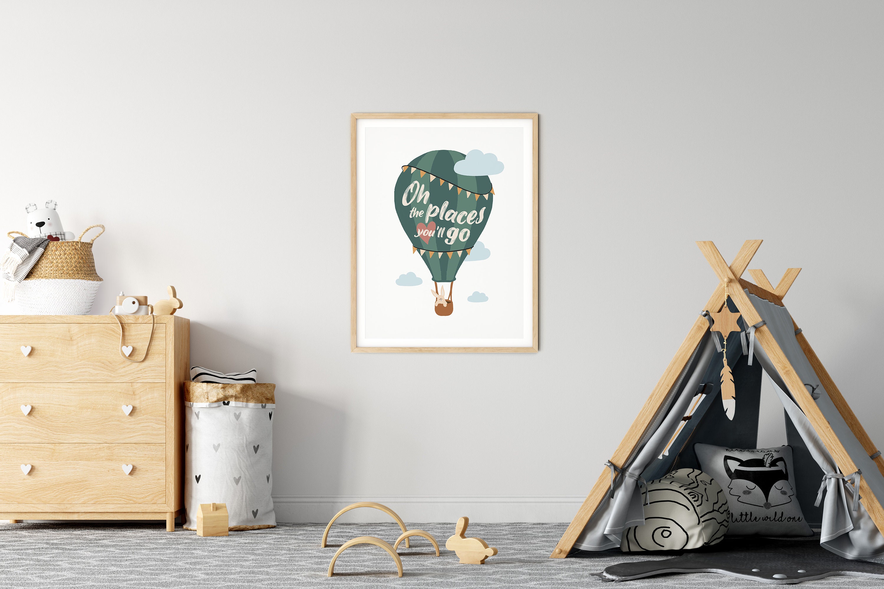 Oh the Places You 'll Go, Printable Wall Art, Digital File, Balloon ...