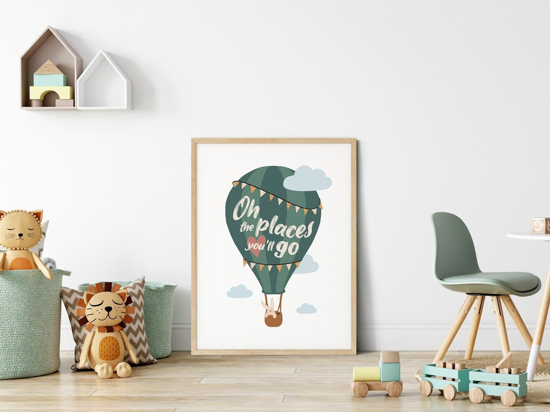 Oh the Places You 'll Go, Printable Wall Art, Digital File, Balloon ...