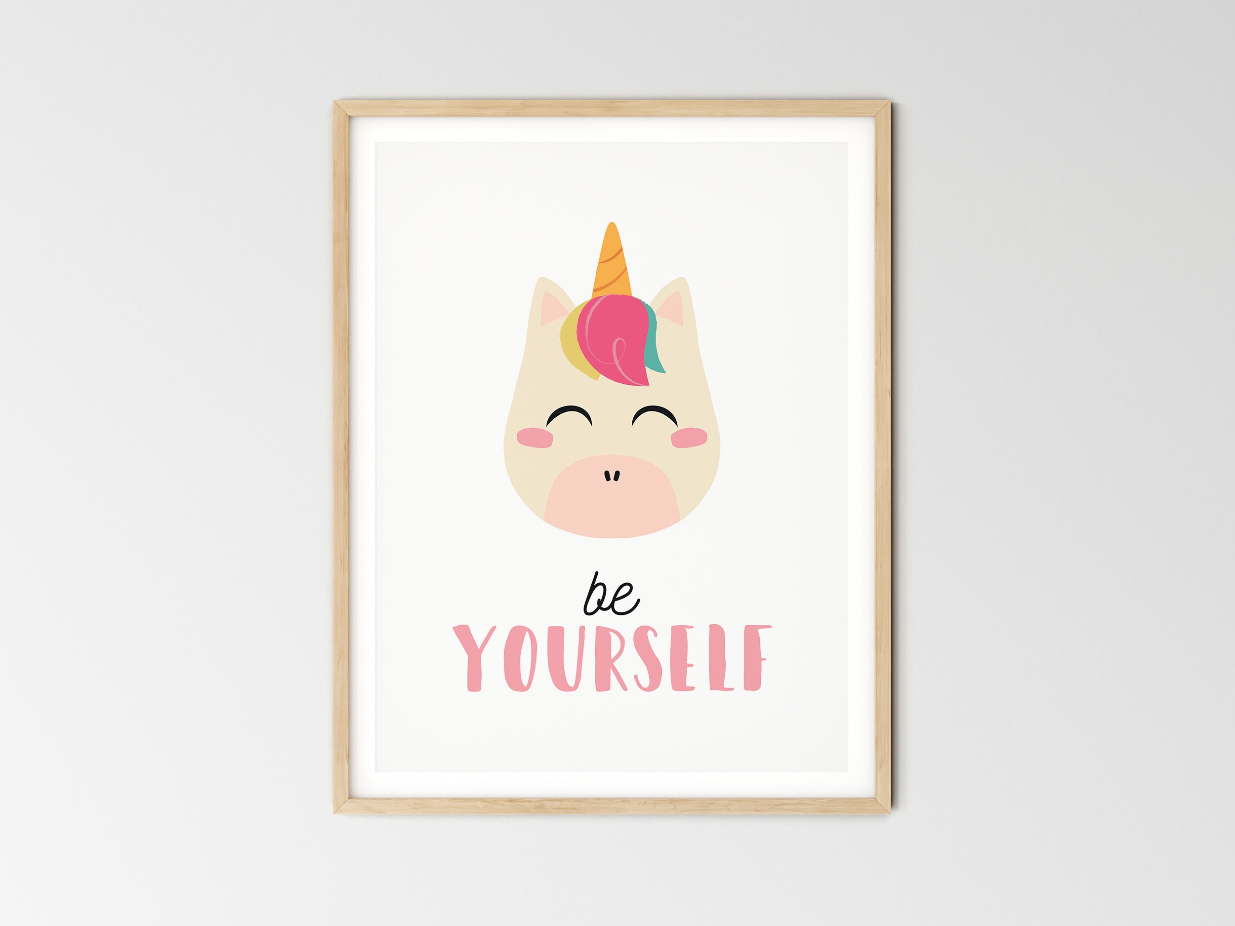 Be Yourself, Baby Animals, Printable Wall Art, Bear, Lion, Unicorn ...