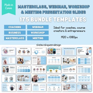 175 Masterclass Slide Deck Minimal Modern Presentation Blue - Etsy