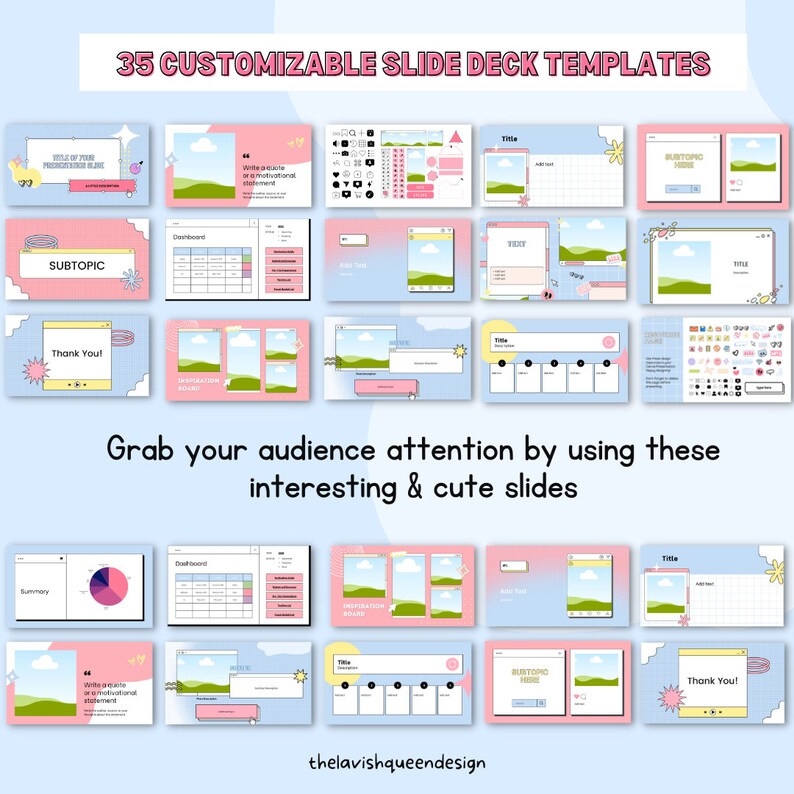 Minimal Pastel Presentation Template: 35 Canva Slide Decks (editable ...