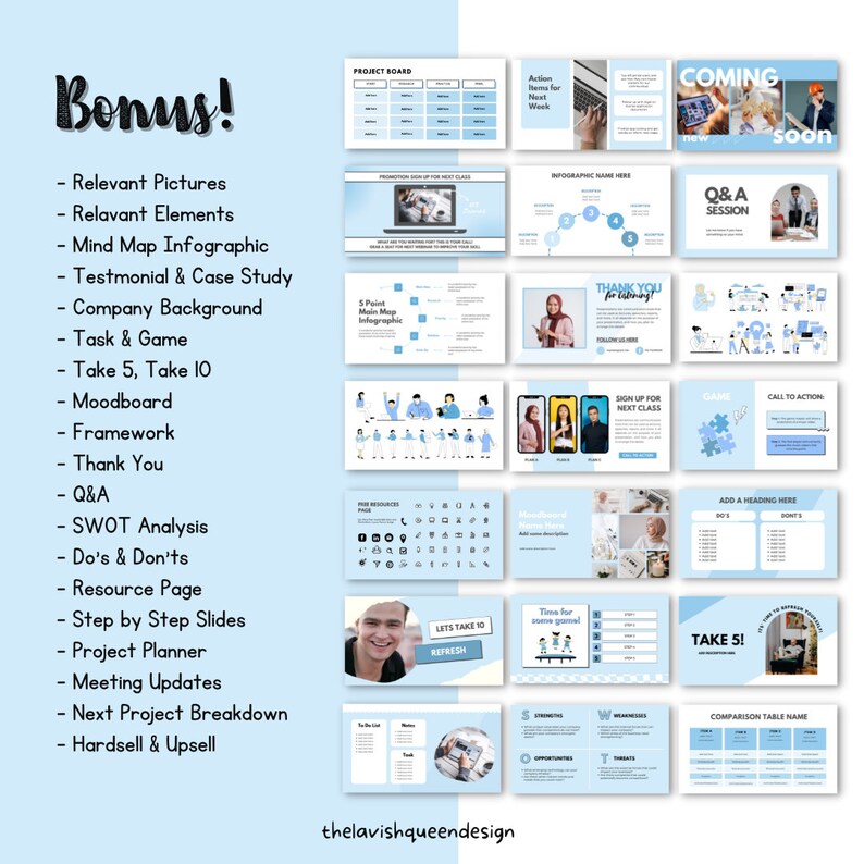 175 Masterclass Slide Deck Minimal Modern Presentation Blue - Etsy