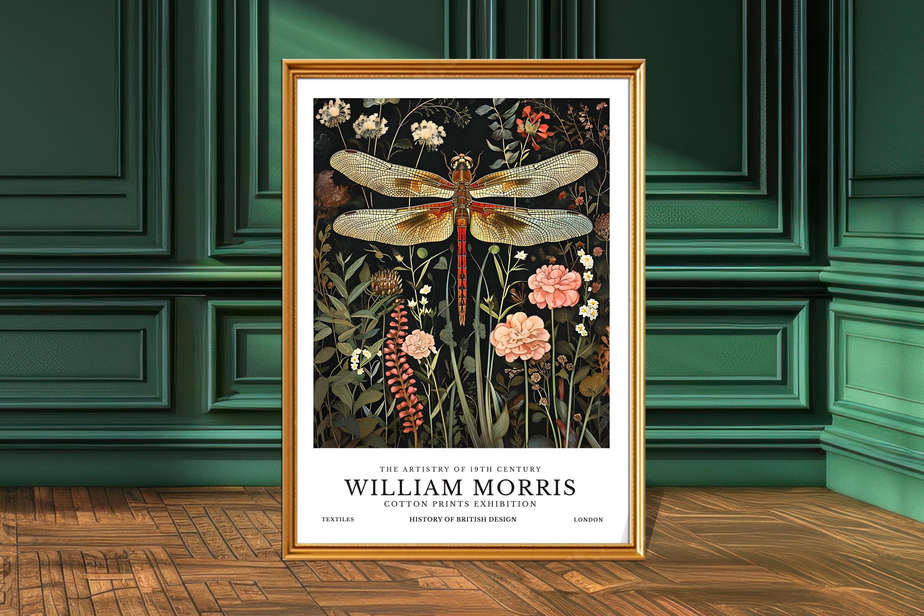 WILLIAM MORRIS Art Print Dragonfly Arts and Crafts Textile Printing ...