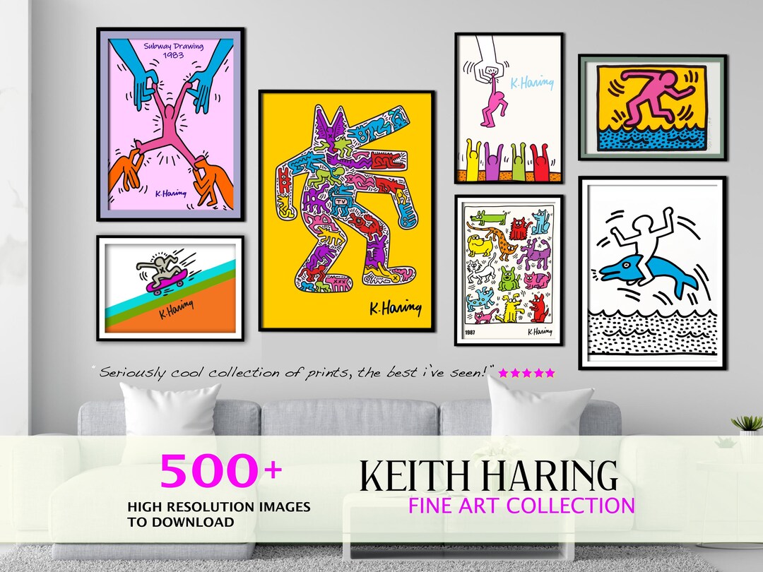 500+ KEITH HARING Pop Art BUNDLE Fine Art Prints Download Iconic Cool ...