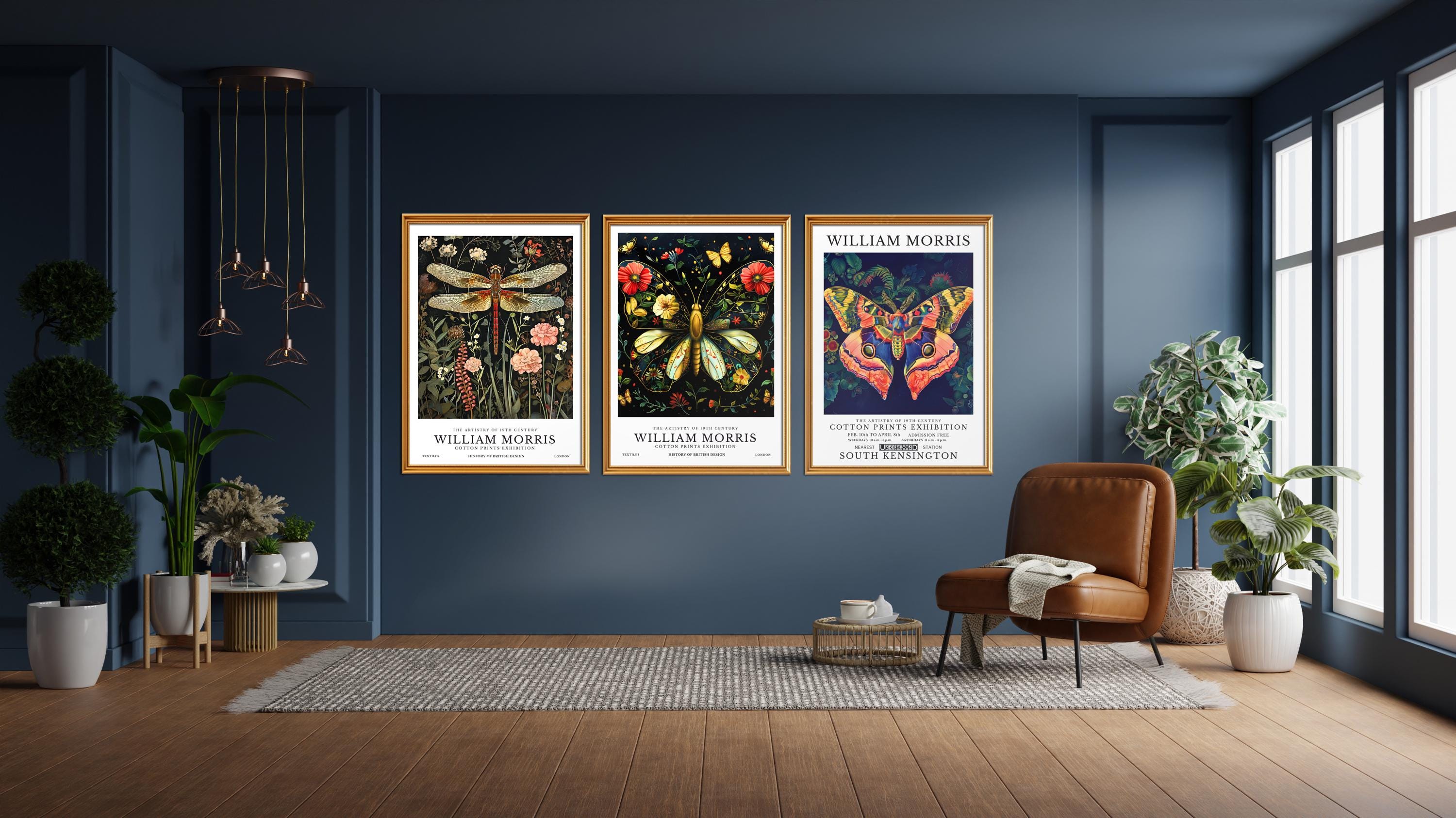 WILLIAM MORRIS Art Print Dragonfly Arts and Crafts Textile Printing ...