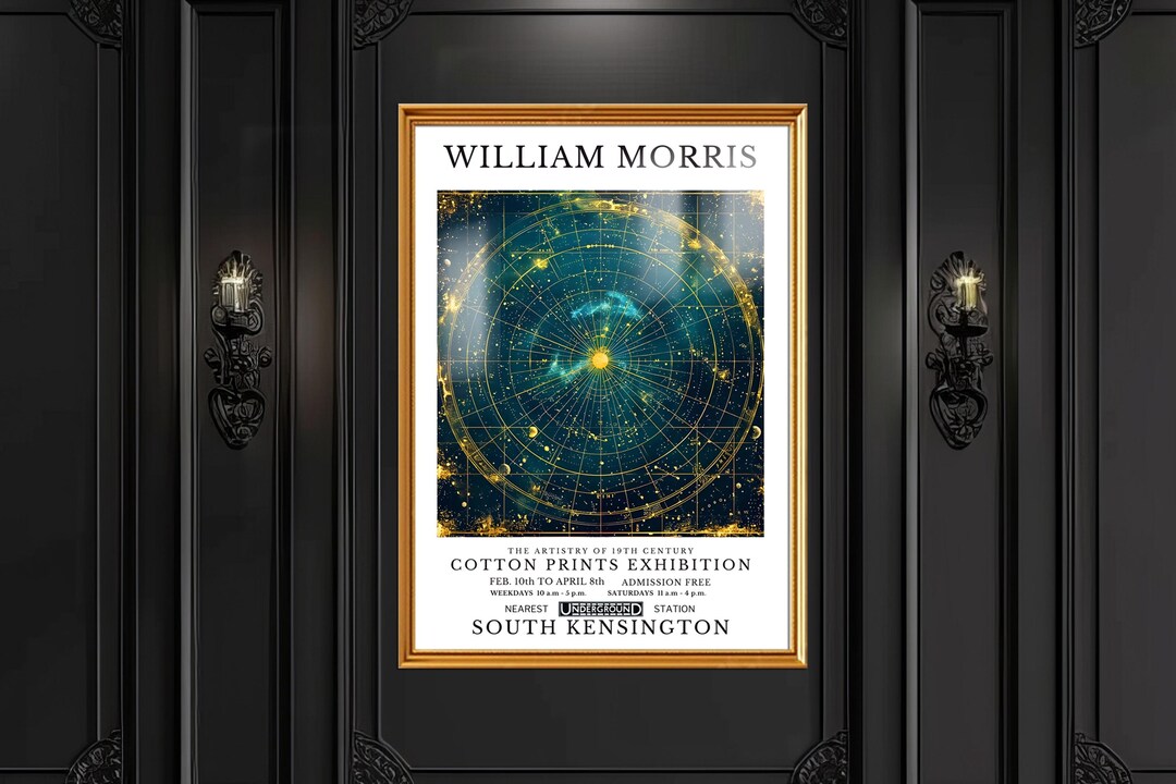 WILLIAM MORRIS Art Print Star Map Arts and Crafts Textile Cotton ...