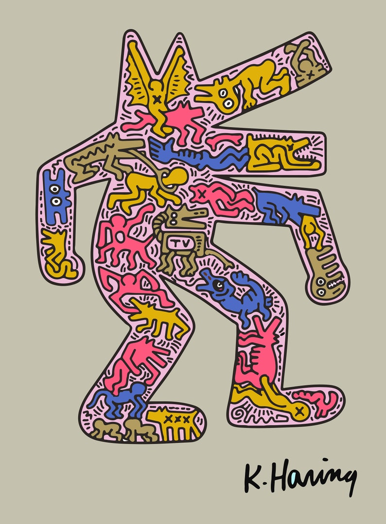 Keith Haring Pop Art Bundle 100 FINE ART PRINTS Digital Download Iconic ...