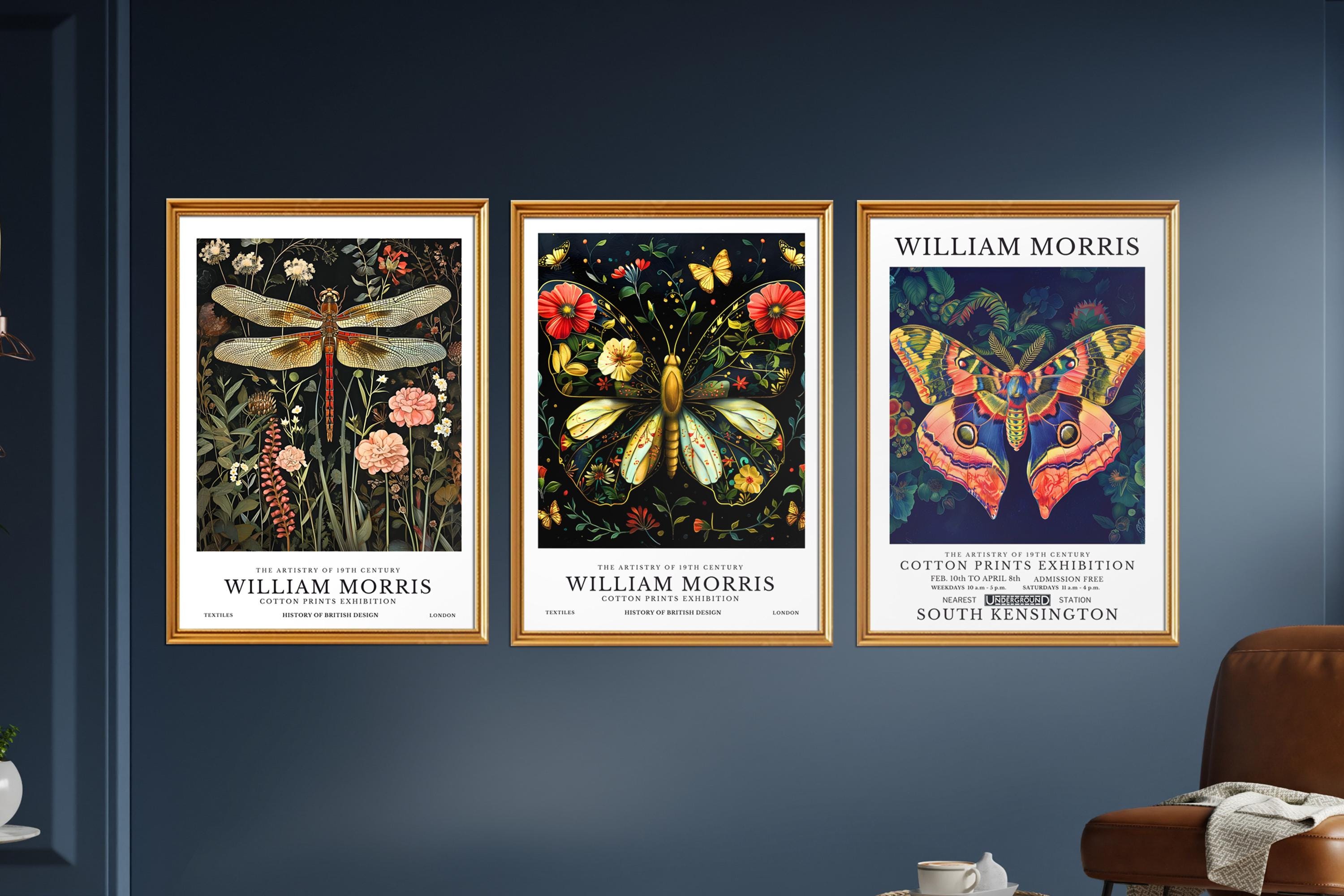 WILLIAM MORRIS Art Print Dragonfly Arts and Crafts Textile Printing ...