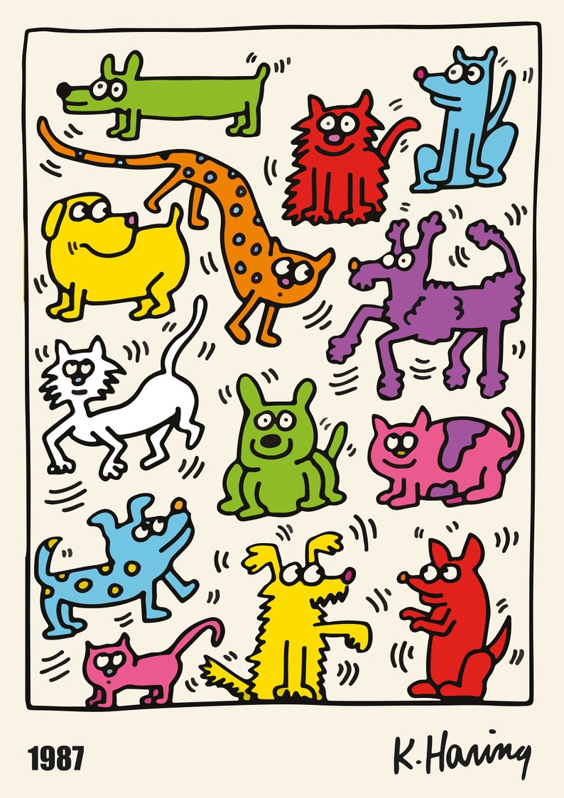 Keith Haring Pop Art Bundle 100 FINE ART PRINTS Digital Download Iconic ...