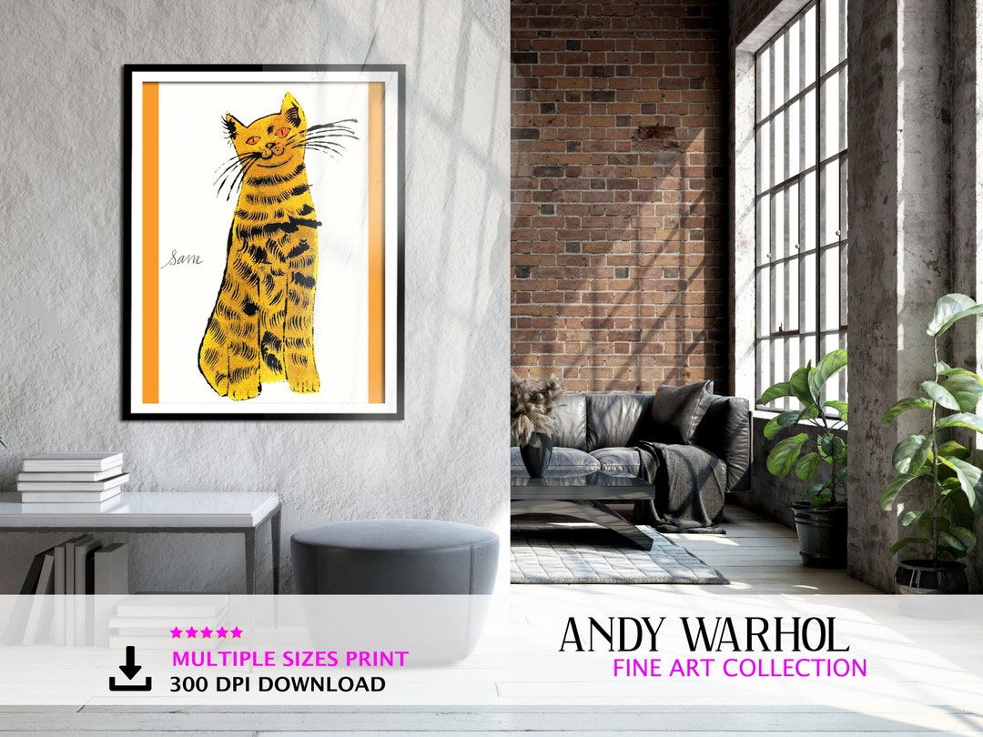 Andy Warhol Cat Pop Art Print FINE ART Digital Download Iconic Cool ...