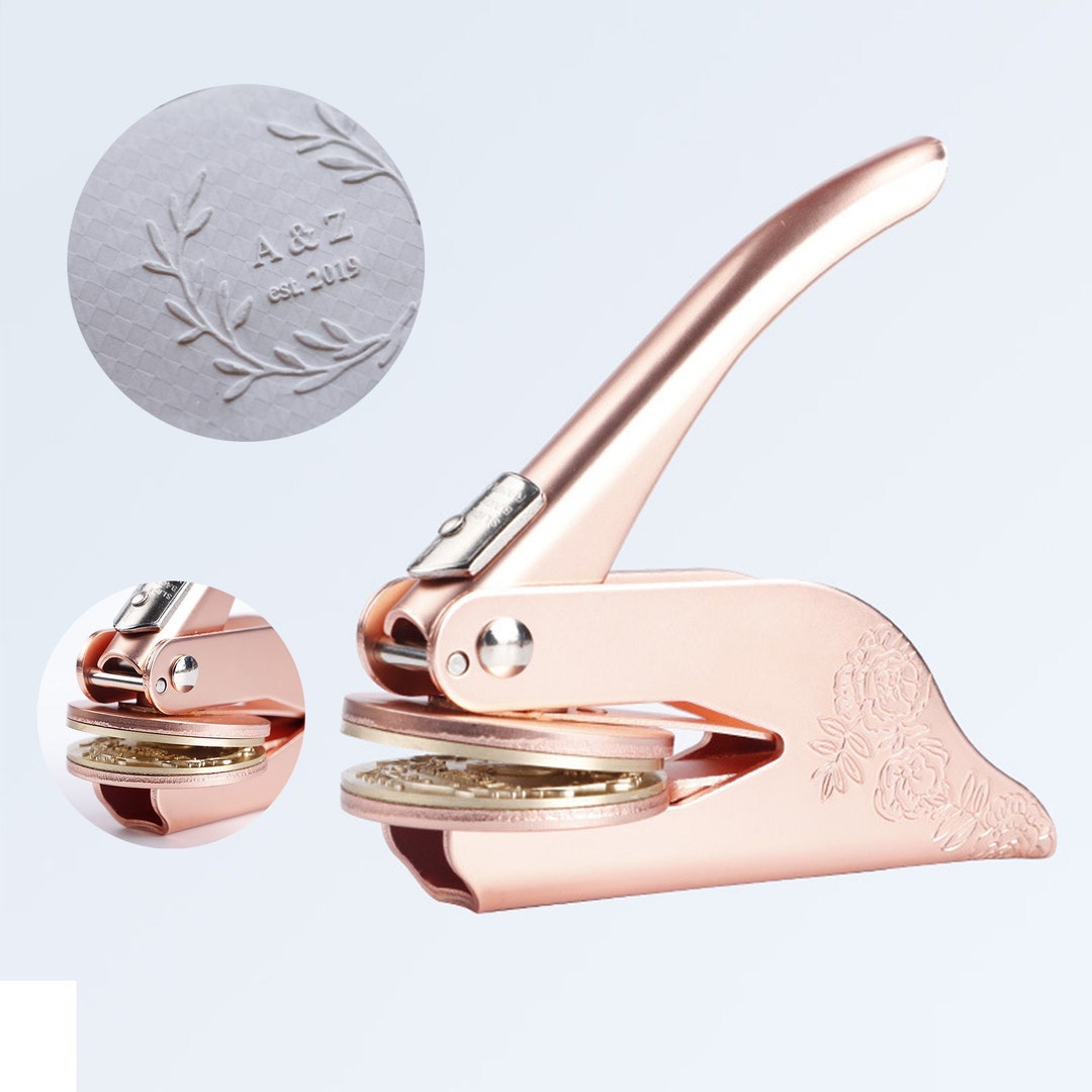 Custom Logo Embosser, Personalized Own Design Embossing Stamp, Rose ...