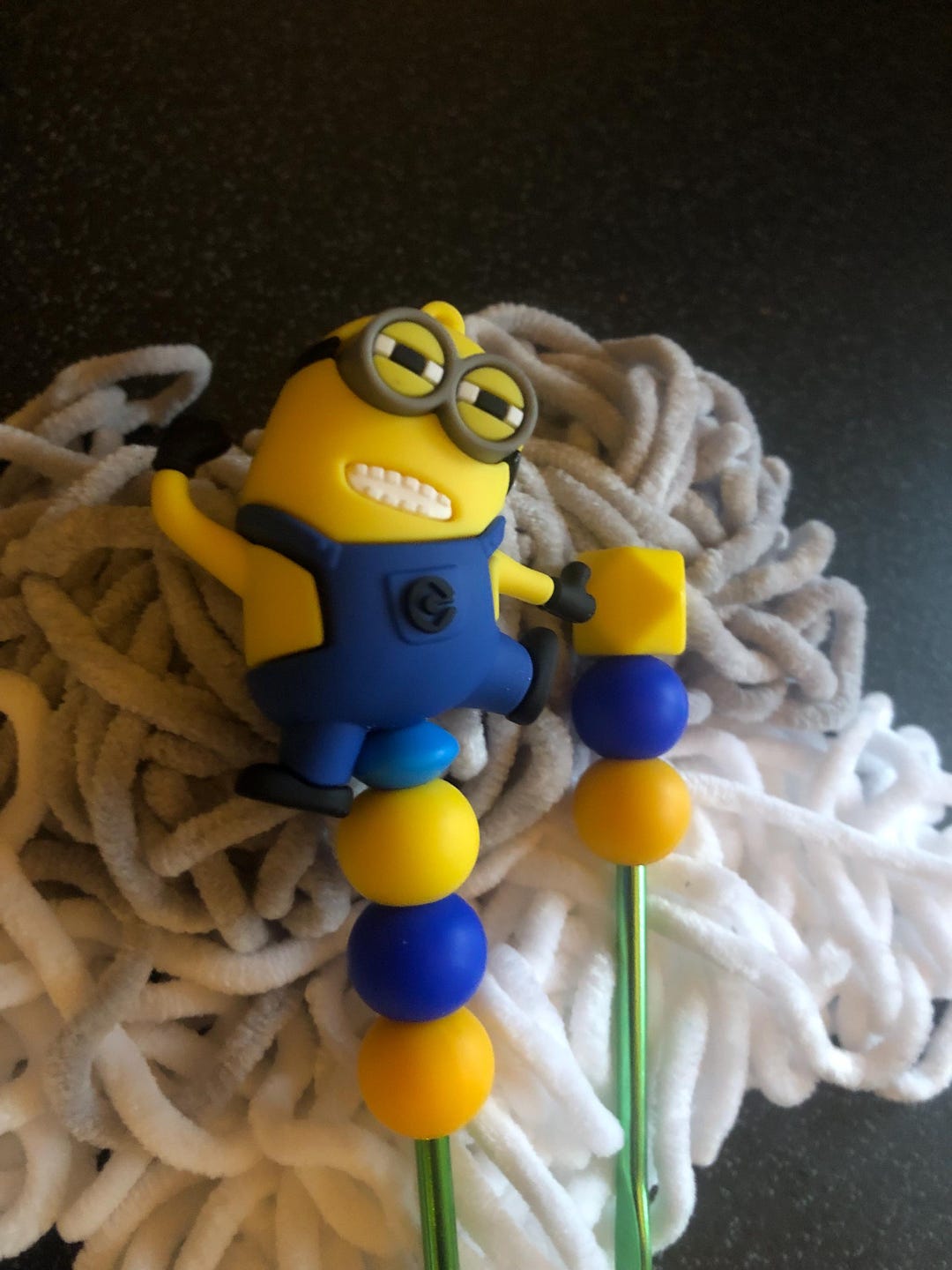 Pair Amigurumi Sticks Minion Beaded Custom Crochet Sticks - Etsy