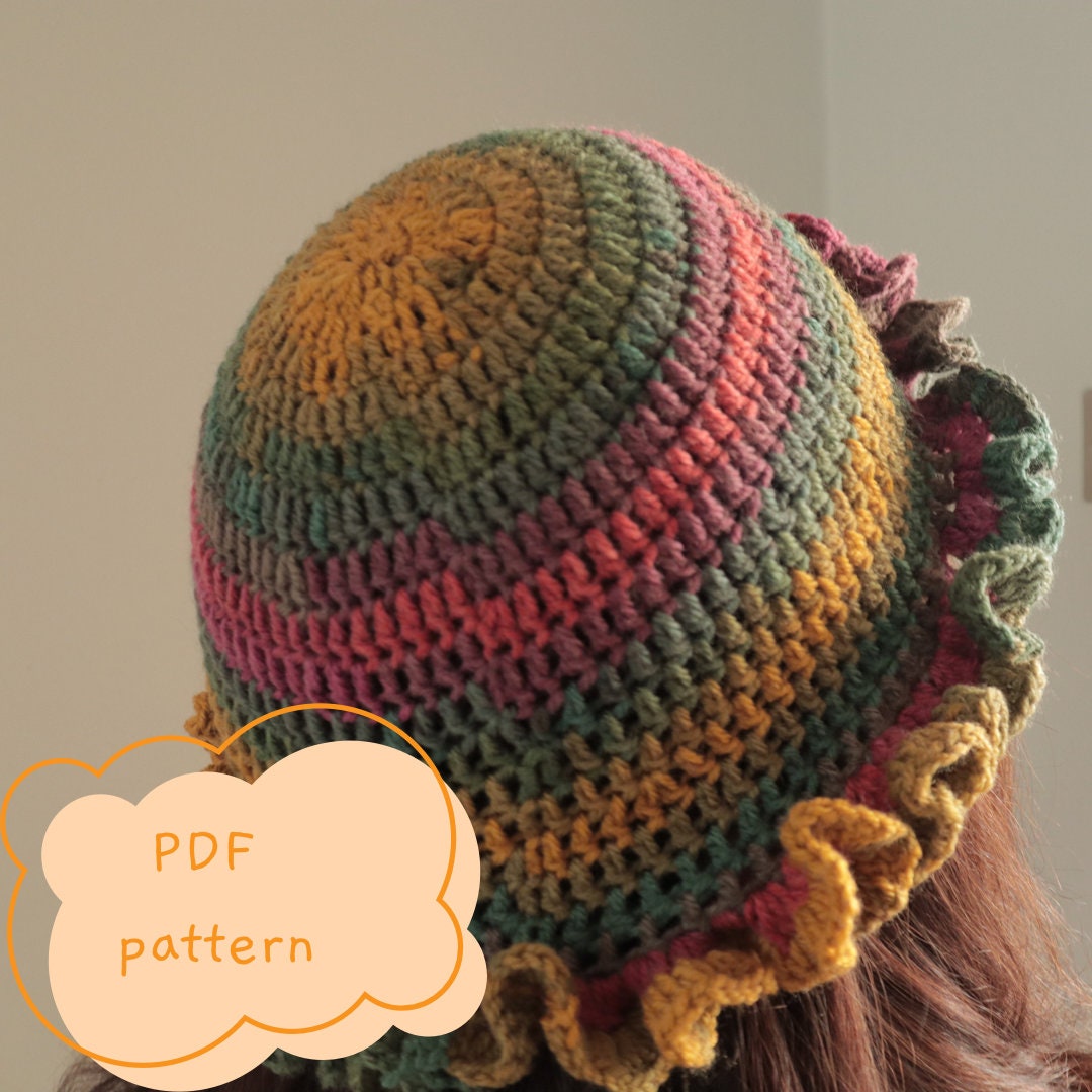Crochet Pattern, Ruffle Edge Hat Pattern / Crochet Bucket Hat - Etsy