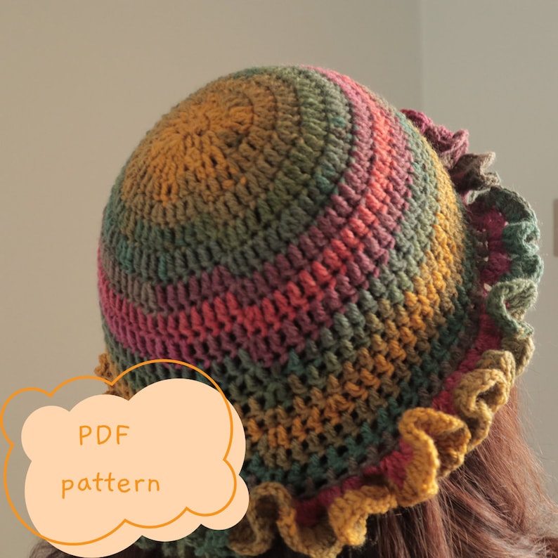 Crochet Pattern, Ruffle Edge Hat Pattern / Crochet Bucket Hat - Etsy