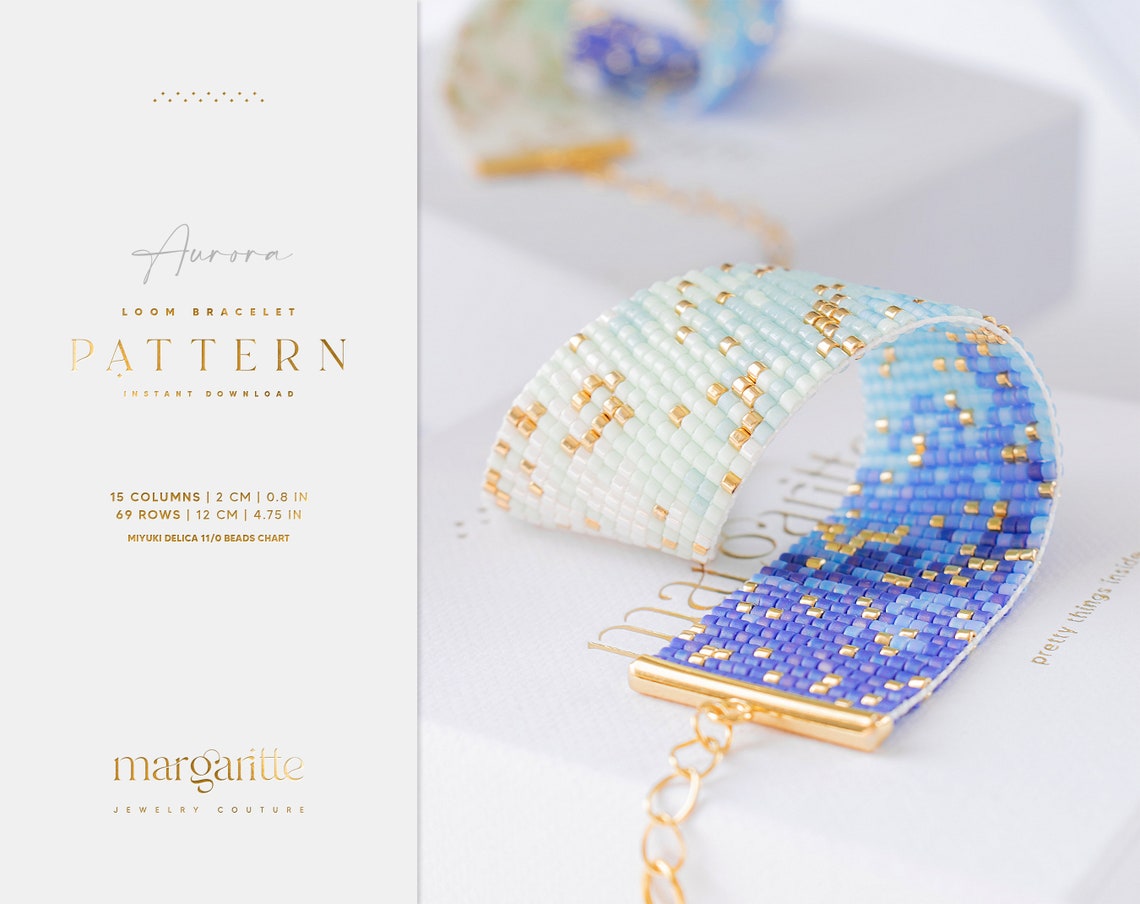 Ombre Loom Bead Pattern Miyuki Bracelet Pattern Brick Stitch - Etsy