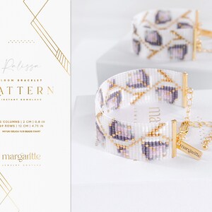 Floral Loom Bead Pattern, Miyuki Delica Bracelet Pattern, Square Stitch ...