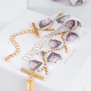 Floral Loom Bead Pattern, Miyuki Delica Bracelet Pattern, Square Stitch ...