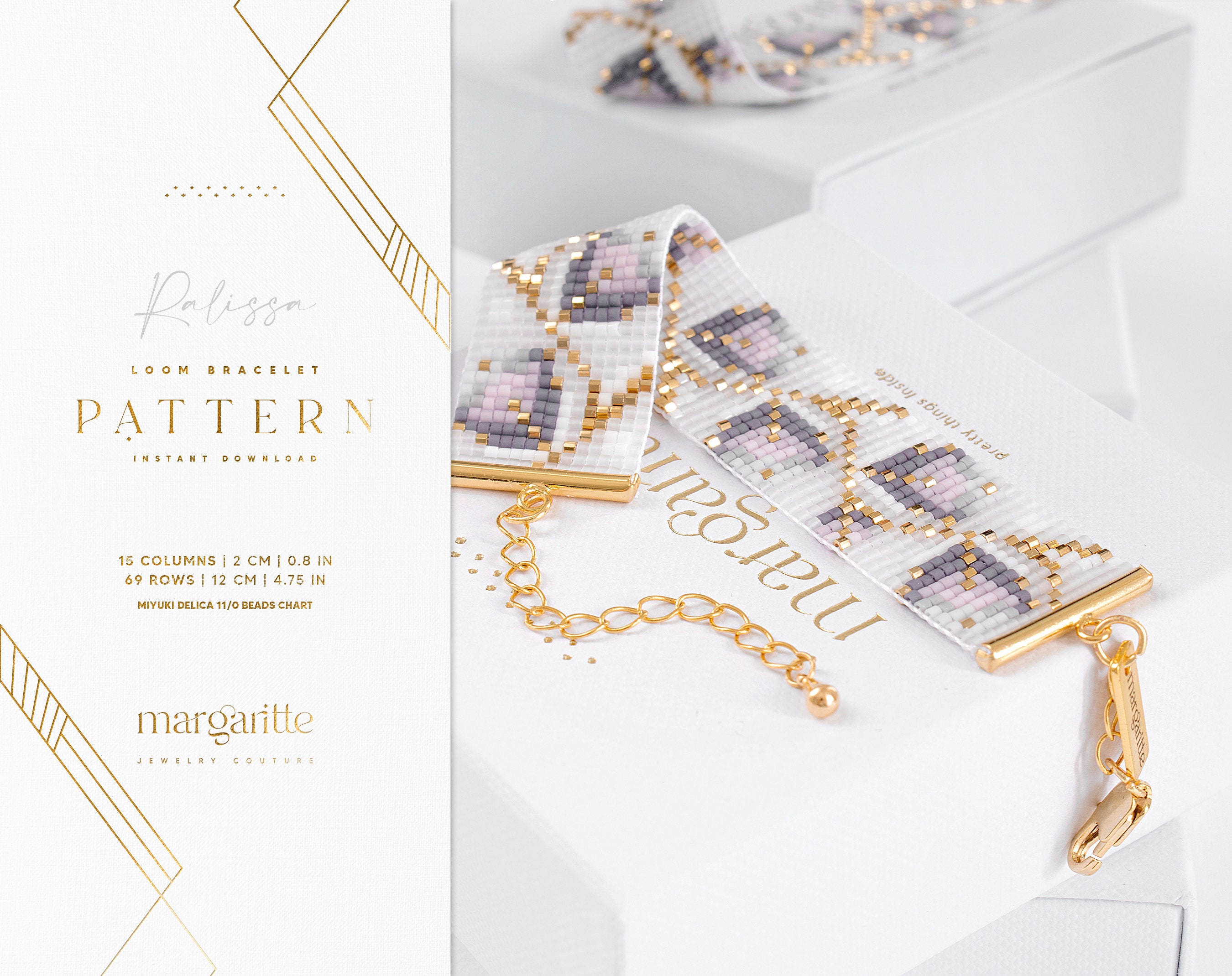 Floral Loom Bead Pattern Miyuki Delica Bracelet Pattern - Etsy