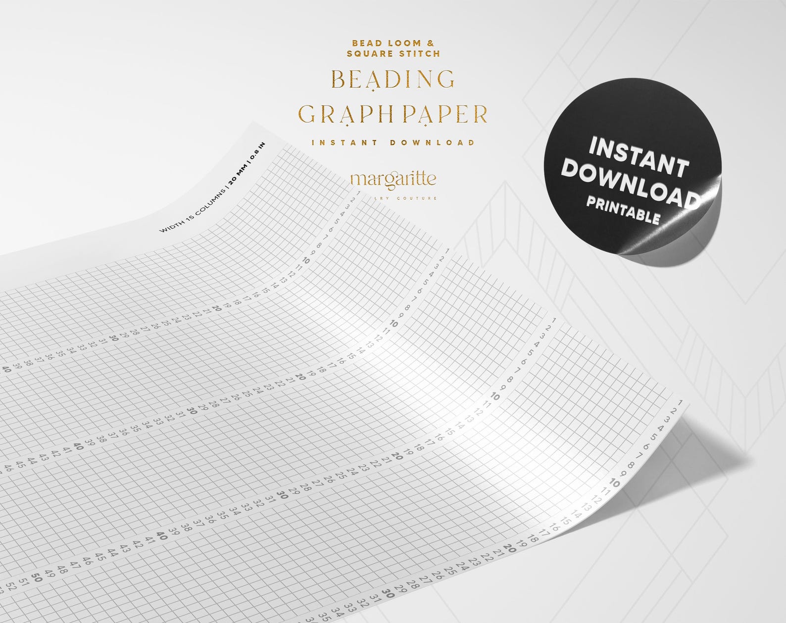 Beading Graph Paper Printable • Loom & Square-stitch Pattern Template ...