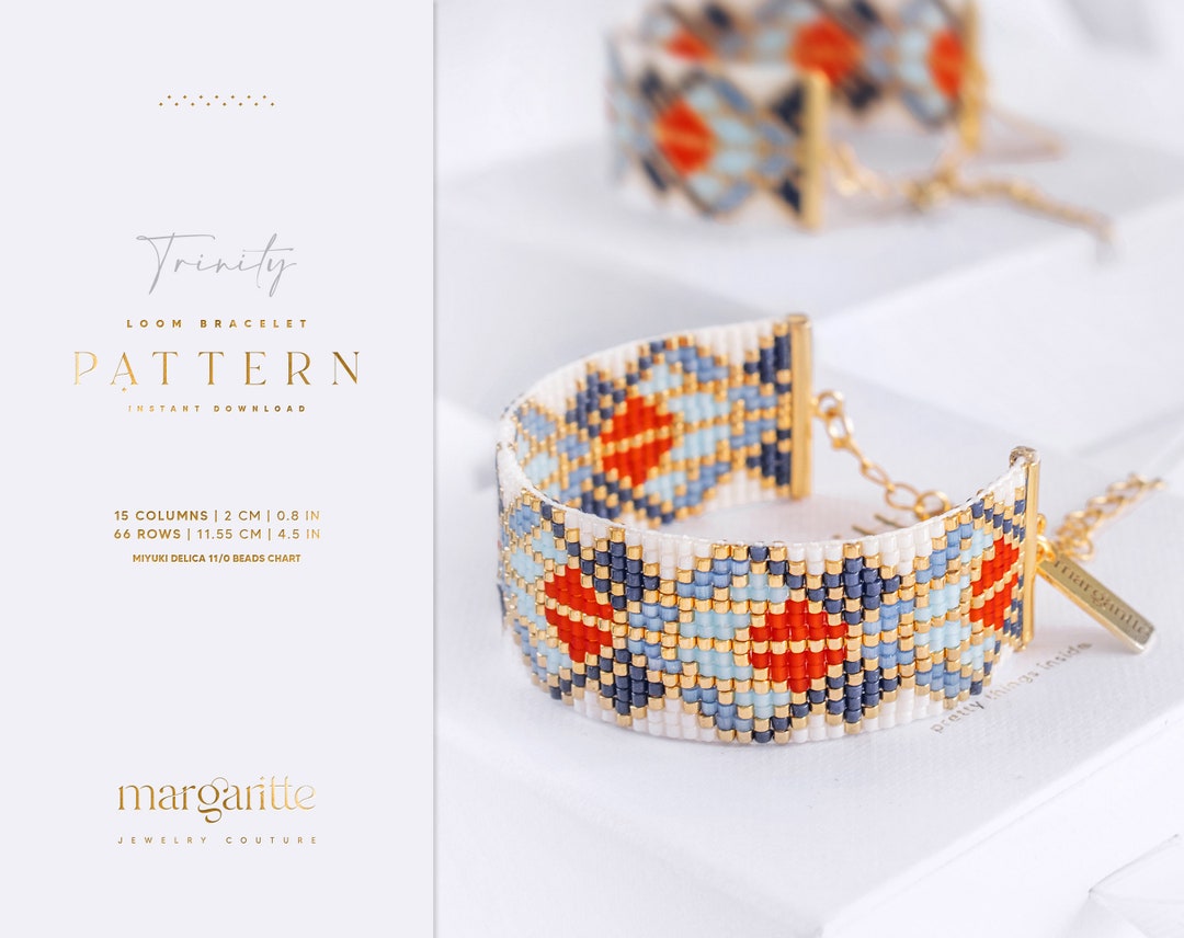 Miyuki Loom Bead Pattern, Geometric Bracelet Pattern, Miyuki Seed Bead ...