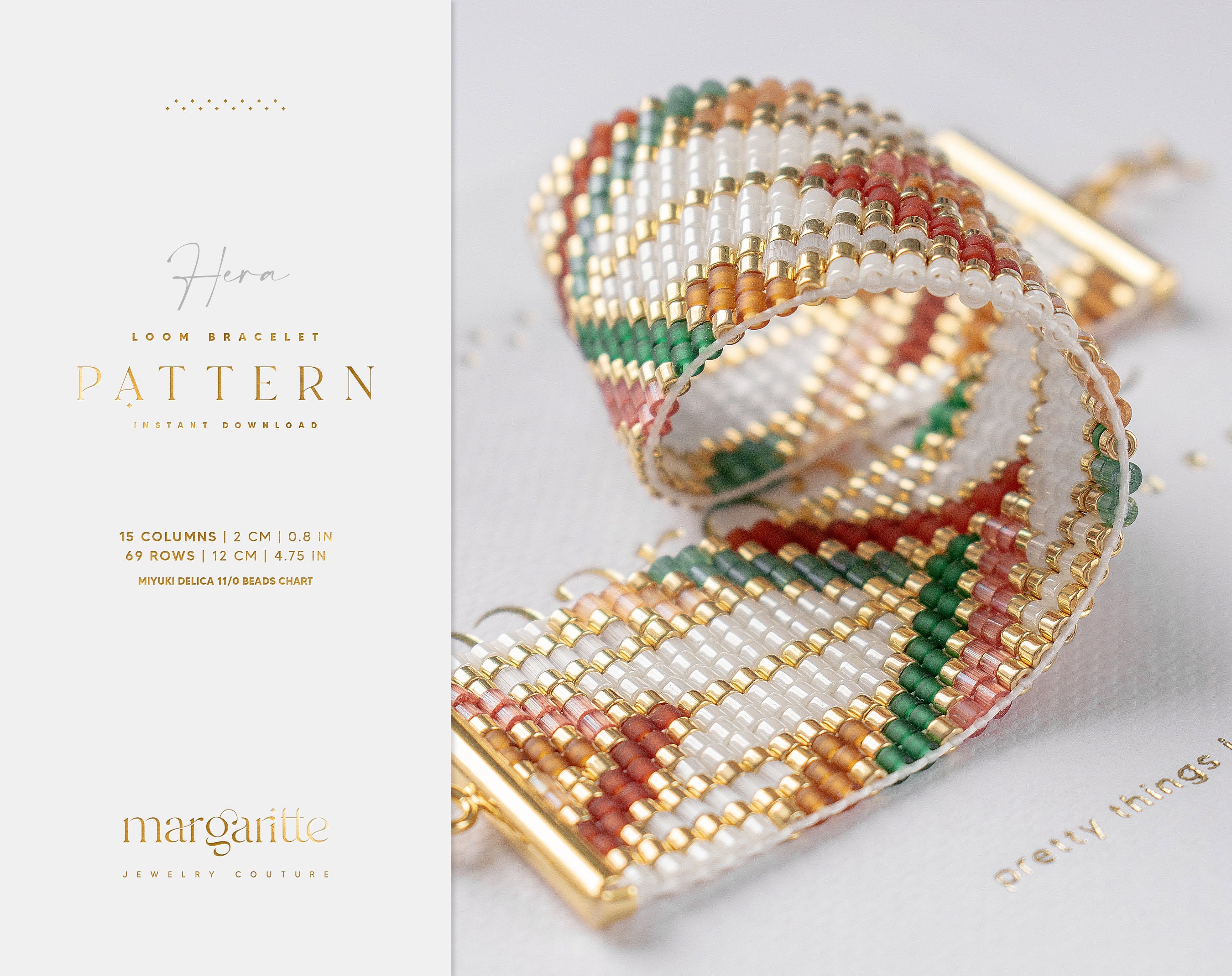 Miyuki Pattern Loom Bracelet Pattern Miyuki Delica Bracelet - Etsy