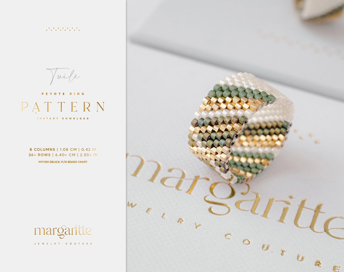 Peyote Ring Pattern Miyuki Jewellery Pattern Even Peyote - Etsy