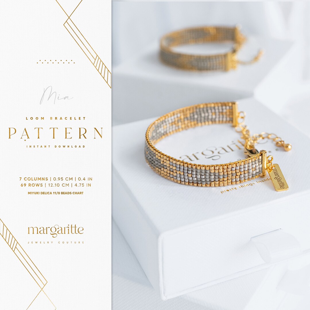 Easy Miyuki Delica Pattern, Loom Bead Bracelet, Easy Bracelet Pattern ...