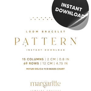 Floral Loom Bead Pattern, Miyuki Delica Bracelet Pattern, Square Stitch ...
